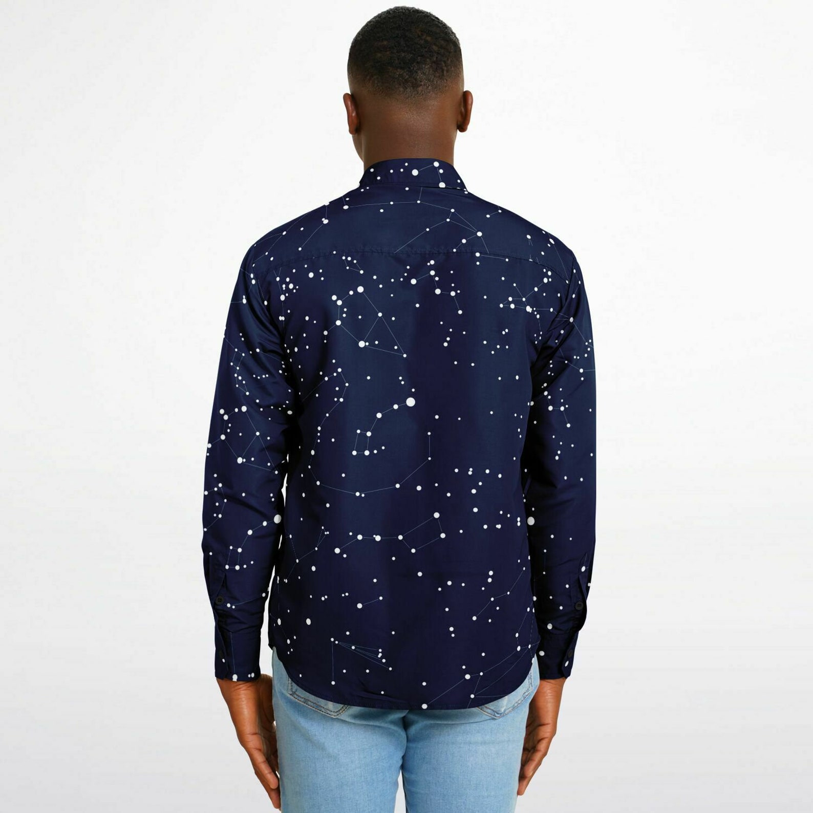 Starry Night Constellations Shirt, Galaxy Print Button Up, Astronomy ...