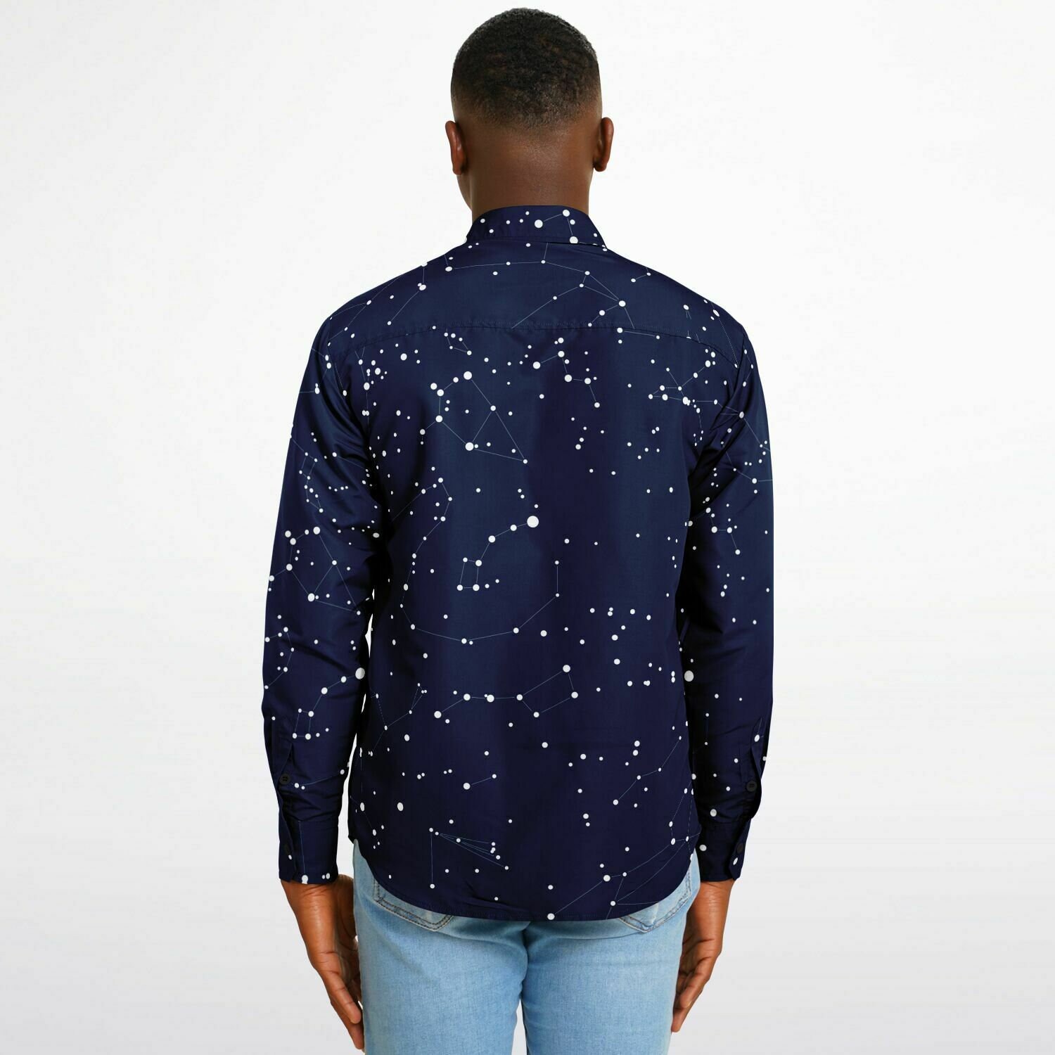 Starry Night Constellations Shirt, Galaxy Print Button Up, Astronomy ...