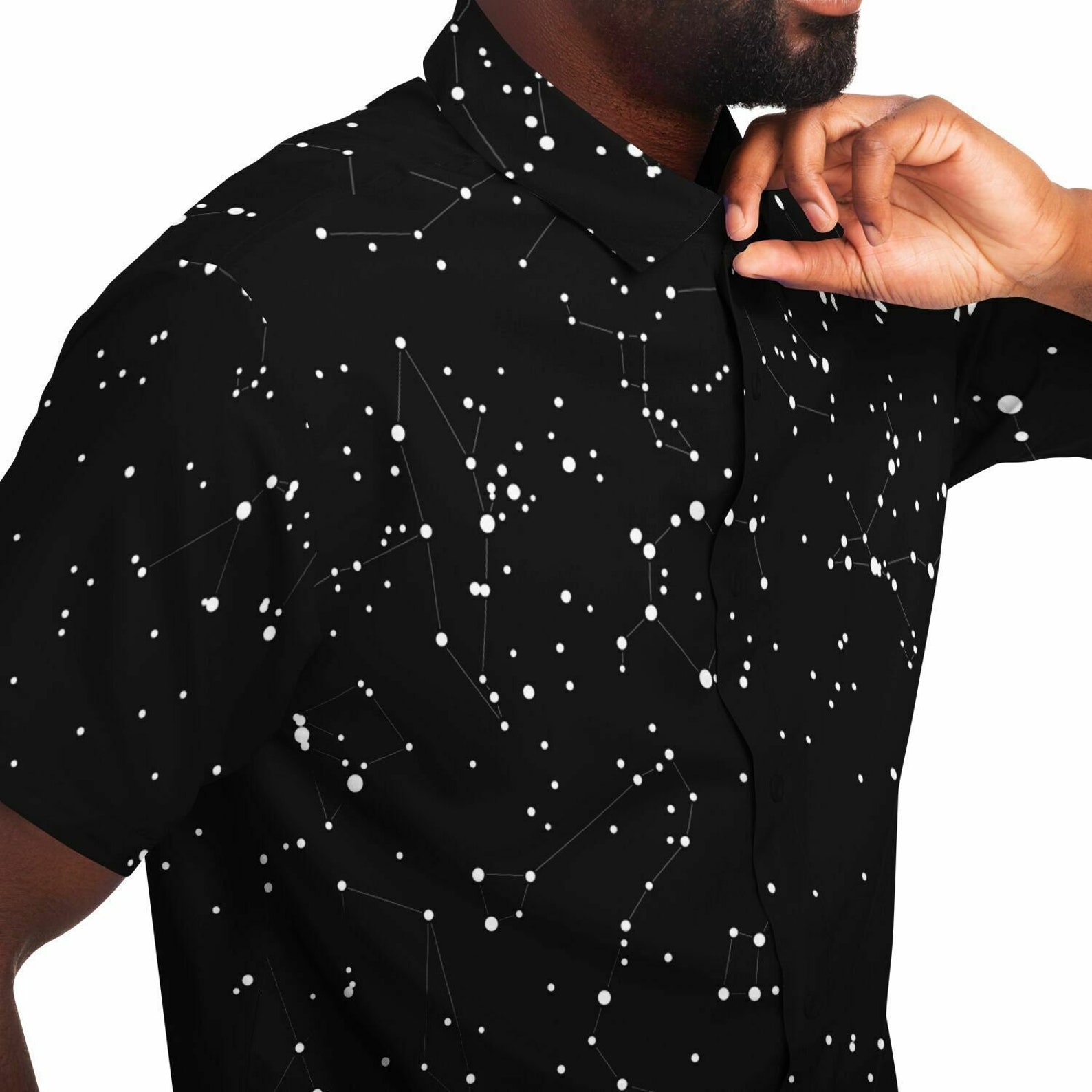 Starry Night Constellations Shirt, Galaxy Print Button Up, Astronomy ...