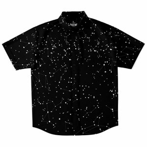 Starry Night Constellations Shirt, Galaxy Print Button Up, Astronomy ...