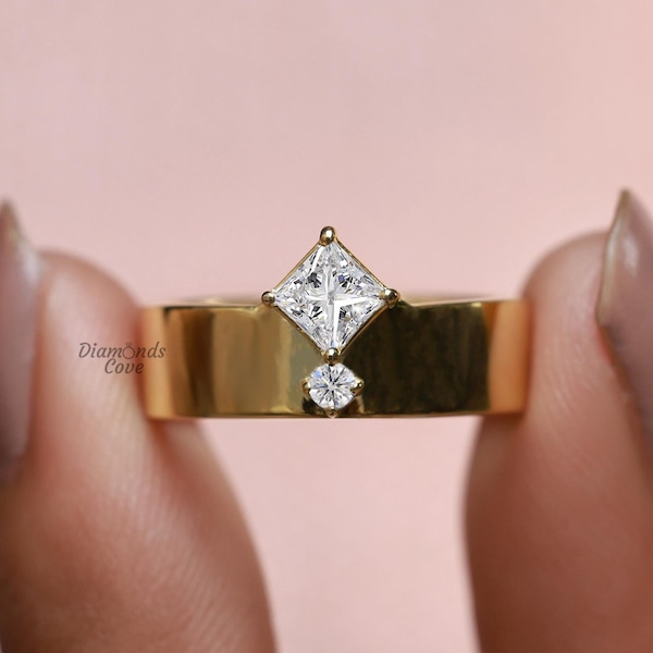 Wide Diamond Band - Etsy