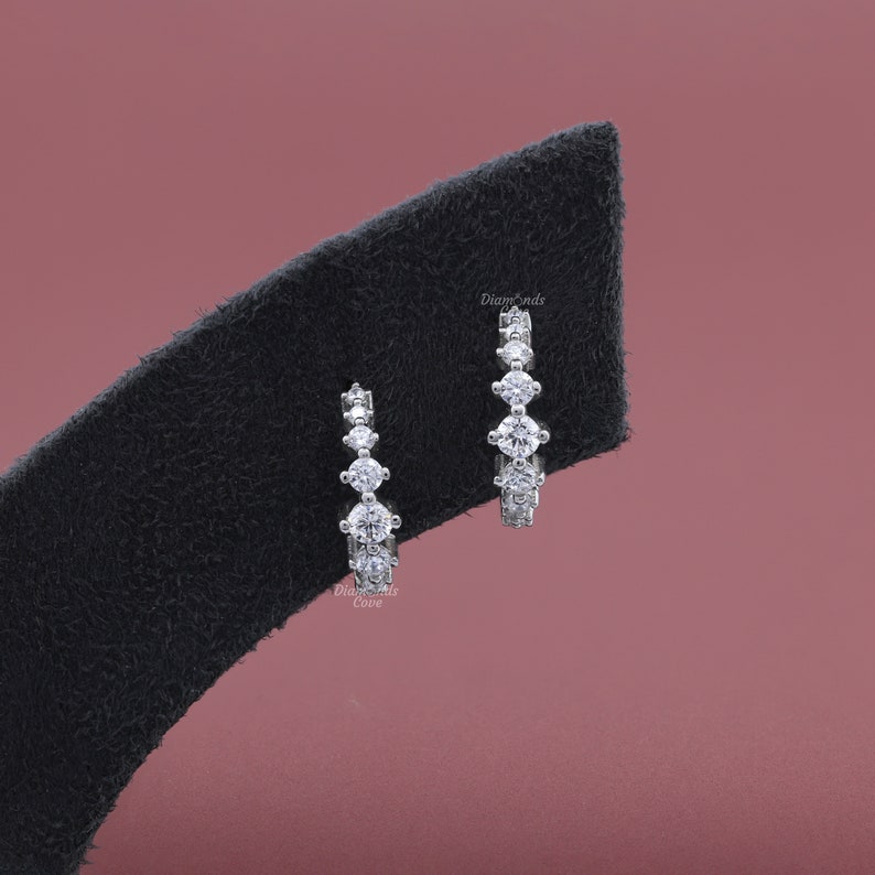 Lab Grown Diamond Huggie Earrings Round Diamond Hoop Earrings 14K Gold ... Lab Grown Diamond Huggie Earrings Round Diamond Hoop Earrings 14K Gold ...