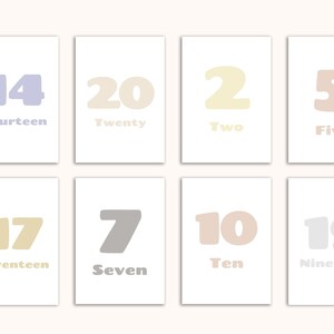 20 Educational Printable Flash Cards on Numbers Montessori, Preschool ...