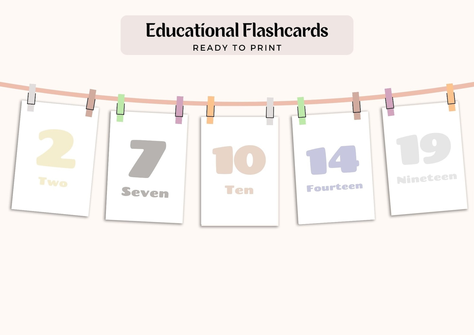 20 Educational Printable Flash Cards on Numbers Montessori, Preschool ...