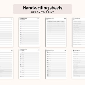 16 Cursive Handwriting Practice Sheets Printable, Alphabet Practice for ...