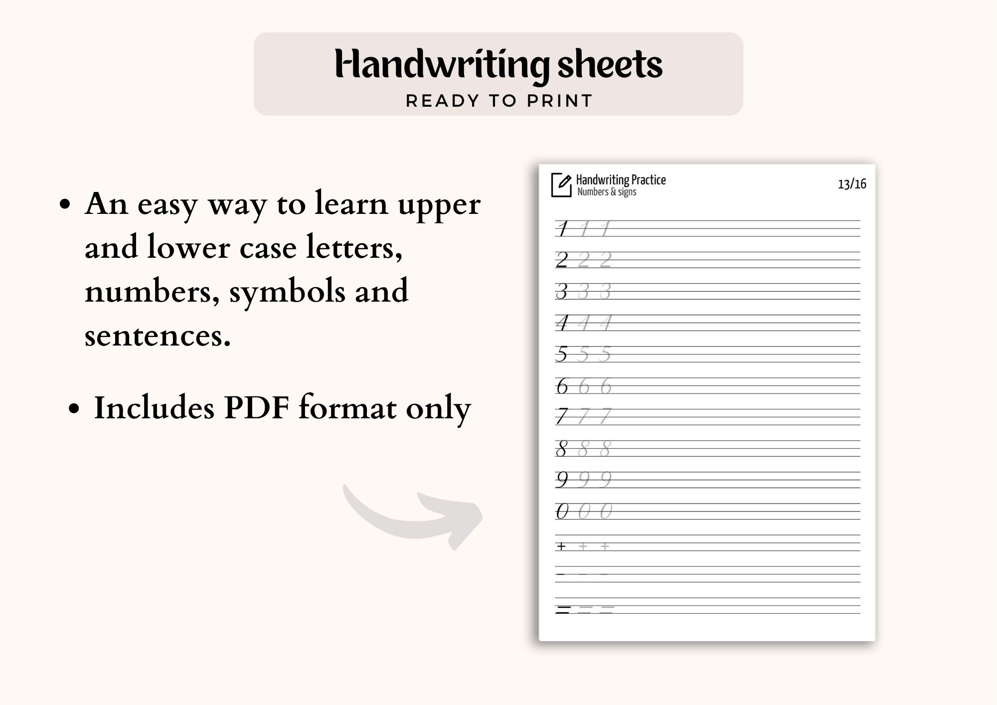 16 Cursive Handwriting Practice Sheets Printable, Alphabet Practice for ...
