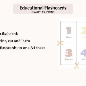 20 Educational Printable Flash Cards on Numbers Montessori, Preschool ...