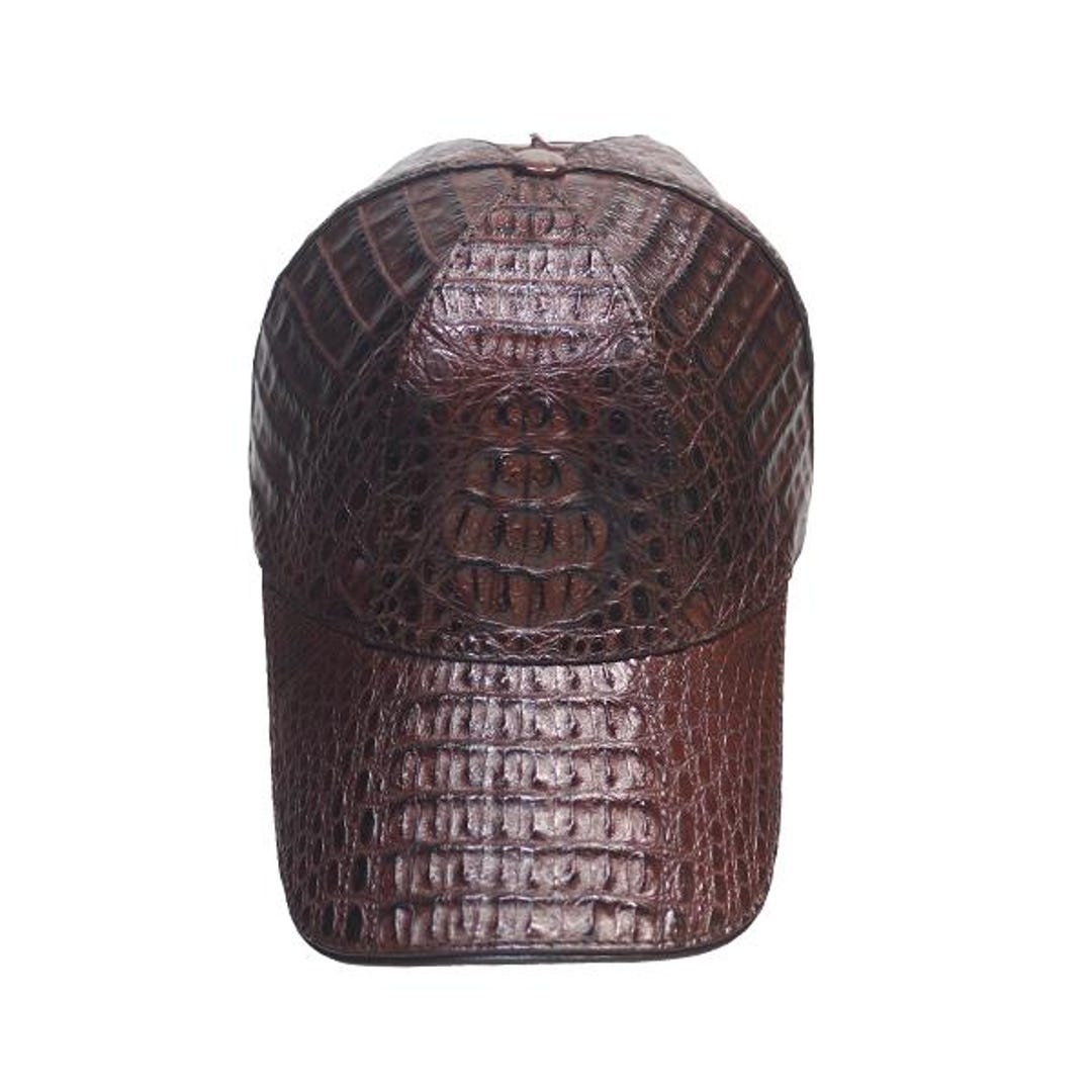 Genuine Leather Baseball Skin Hat Handmade Crocodile Adjustable Cap ...