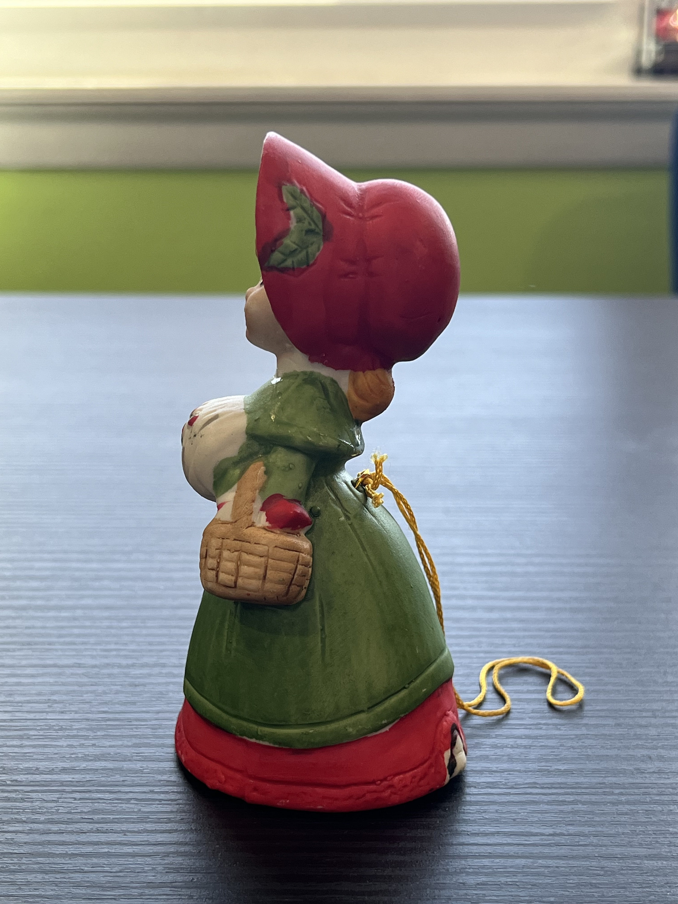 Vintage Jasco Christmas Bell Merri-bells Girl Red Bonnet & Basket ...