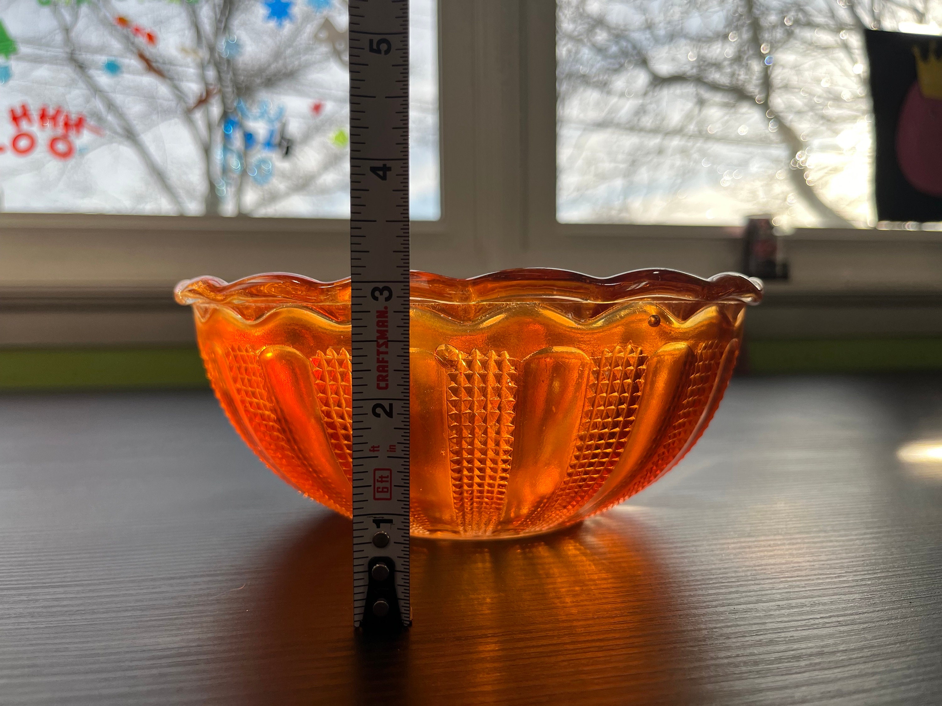 Marigold Peach Pink Carnival Glass Bowl and Plate / Soup Bowl - Etsy