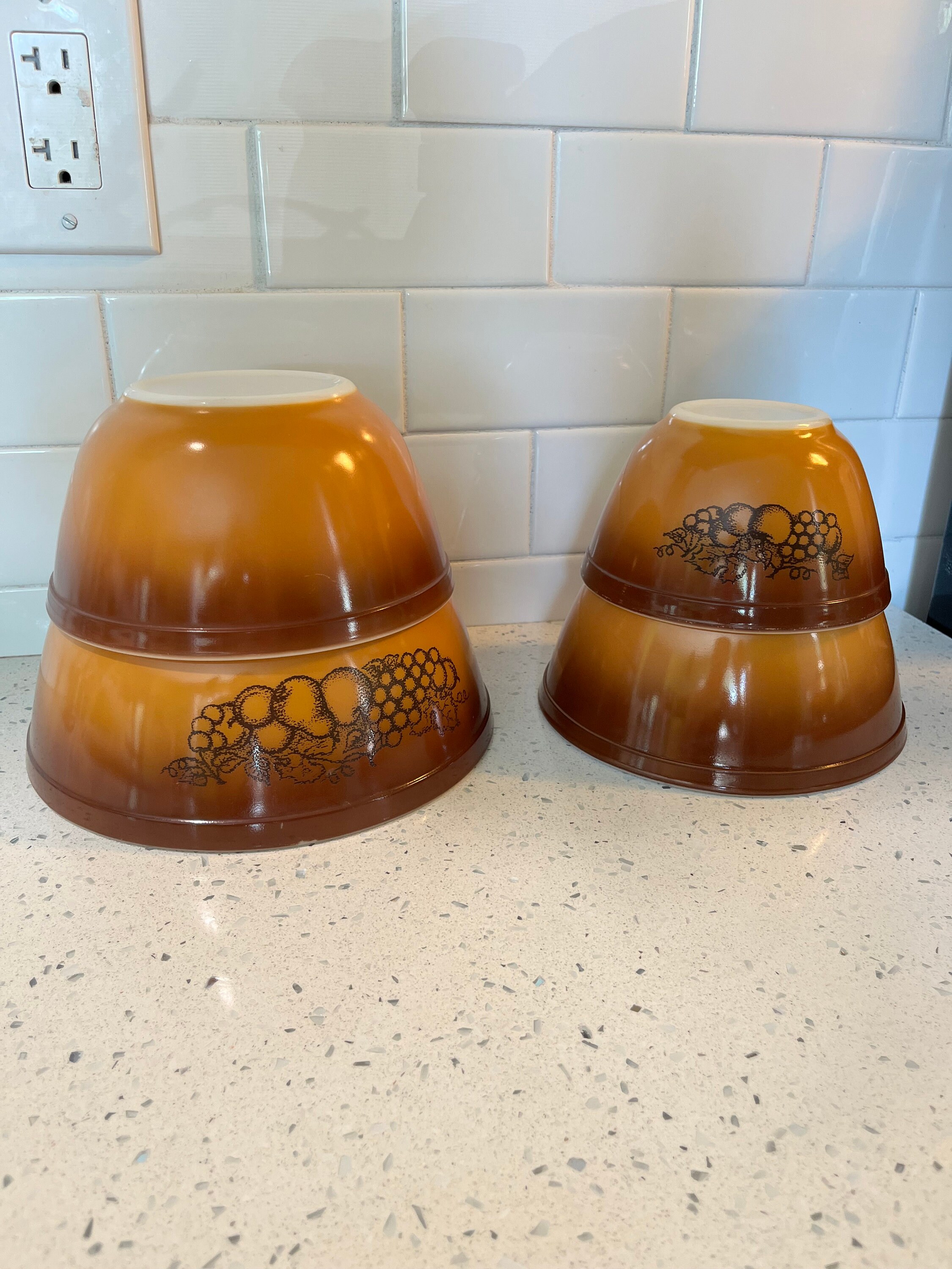 Vintage Pyrex Old Orchard Mixing Bowls Set of 4 - Etsy
