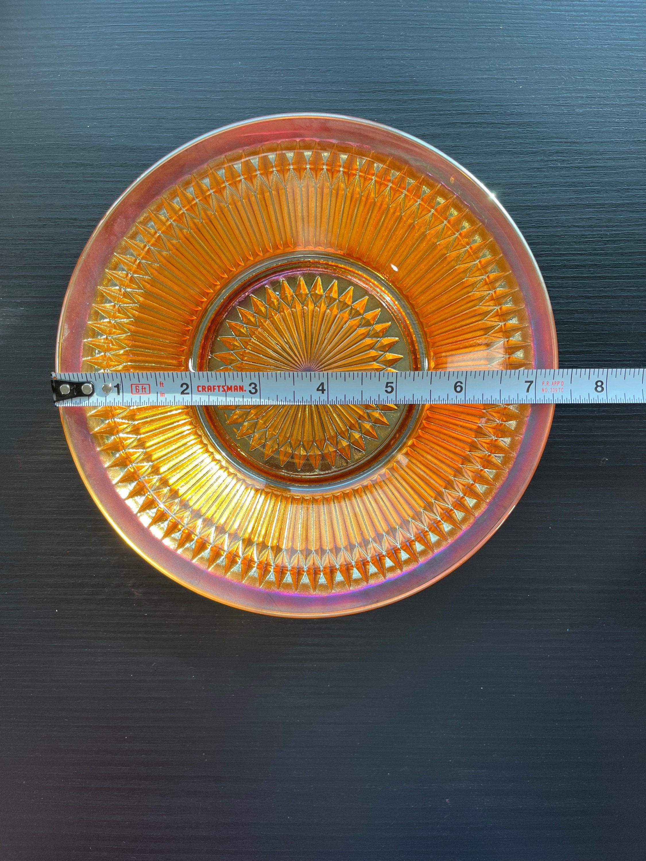 Marigold Peach Pink Carnival Glass Bowl and Plate / Soup Bowl - Etsy