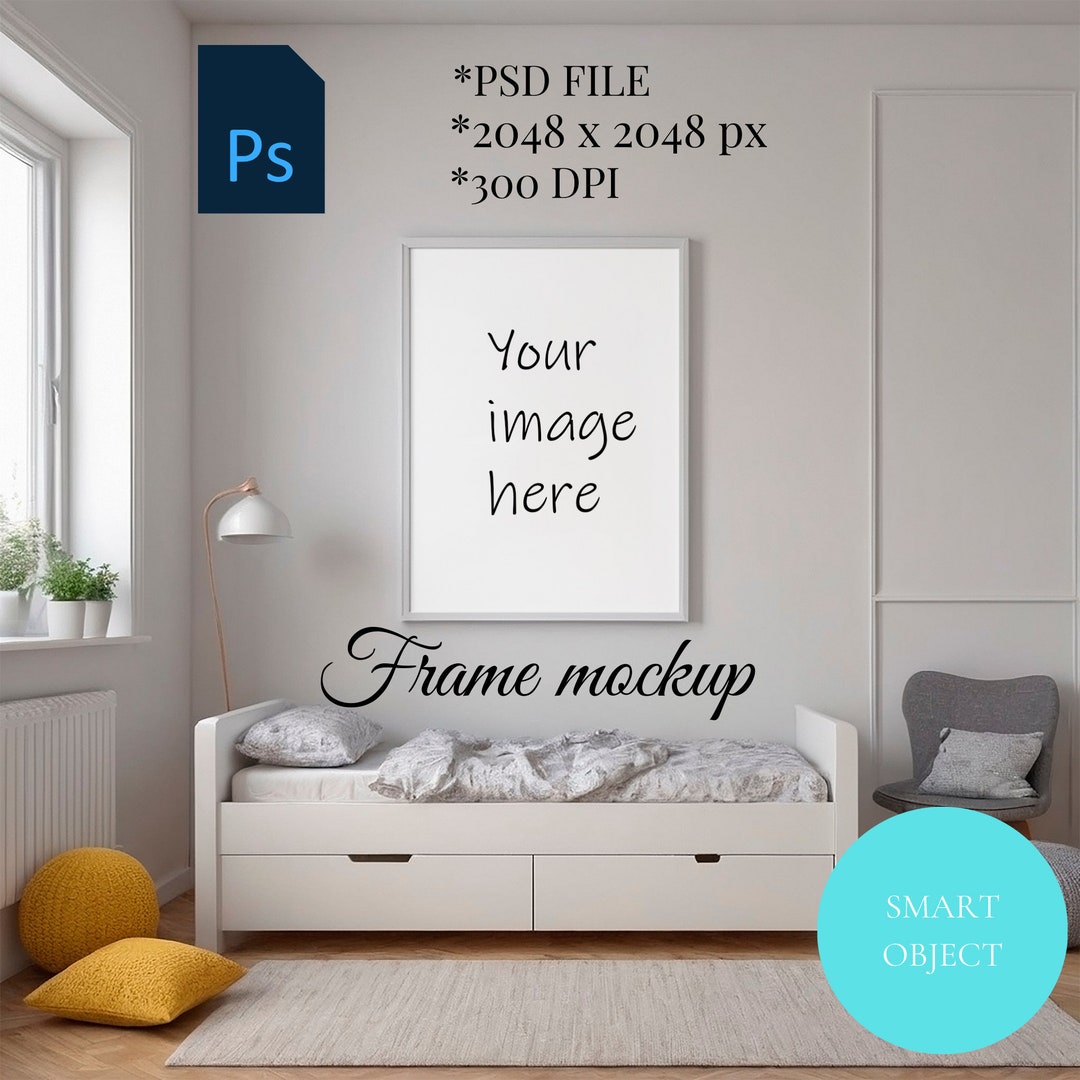 Indoor Frame Mockup, Room Frame Template, Photoshop Mockup, Art ...