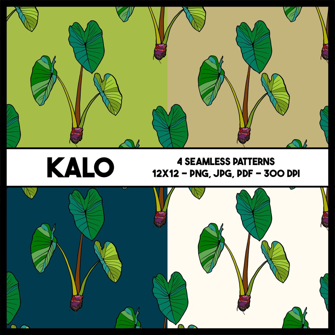Kalo, Taro, Kalo Design, Taro Design, Kalo Seamless Pattern, Taro ...