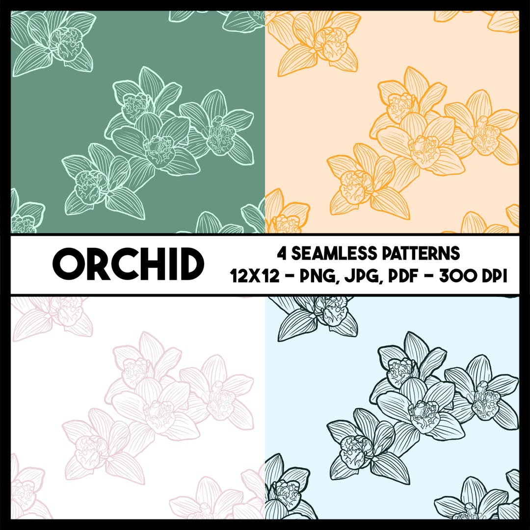 Orchid, Orchid Design, Orchid Seamless Pattern, Orchid Pattern, Flower ...