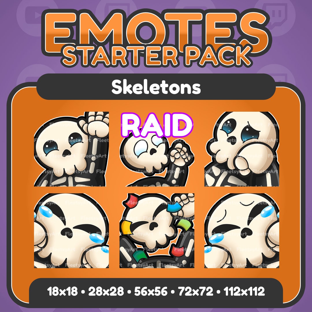 Halloween Skeleton Emote Pack Twitch Youtube Discord - Etsy