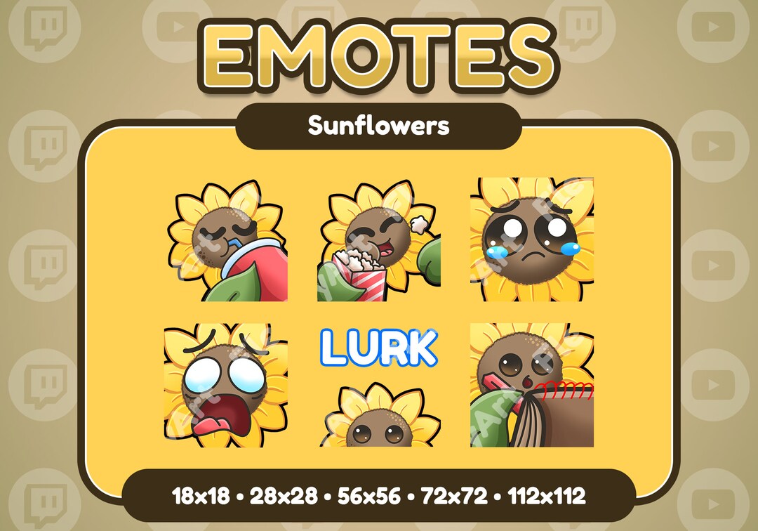 Cute Sunflower Emote Pack 4 Twitch Youtube Discord Cute - Etsy