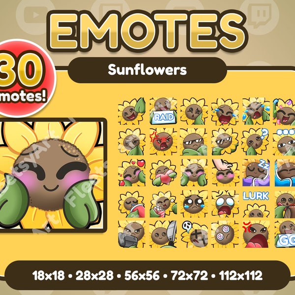 Cute Sunflower Emote - Etsy