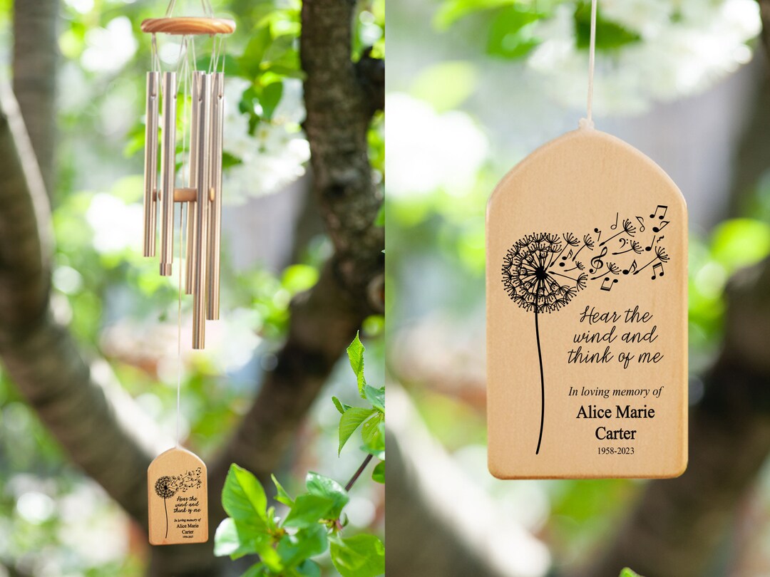 Memorial Wind Chime, Hear the Wind and Think of Me Wind Chime ...