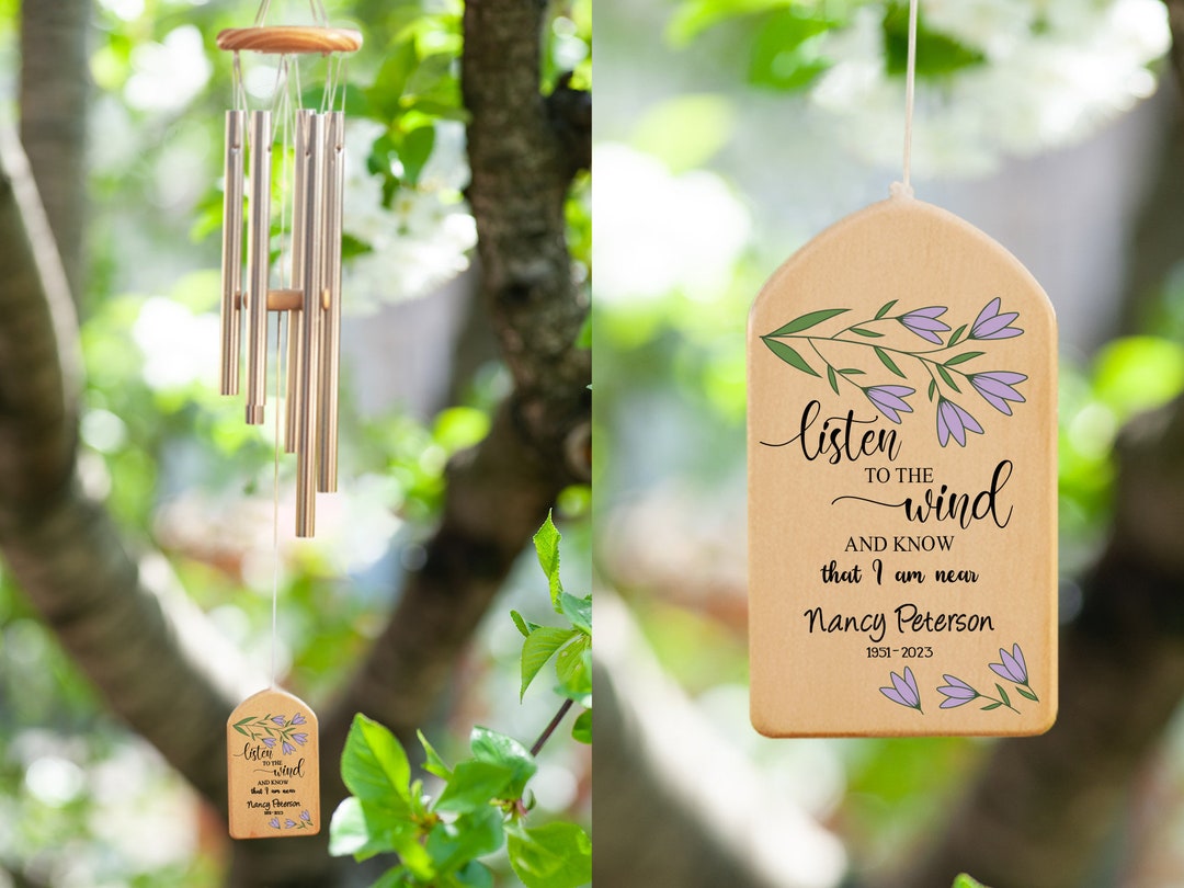 Memorial Wind Chime, Listen to the Wind, Wind Chime, Bereavement Gift ...