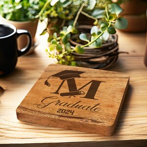 Graduation Coasters, Acacia Wood, Gift Set, Custom Coasters, Graduation ...