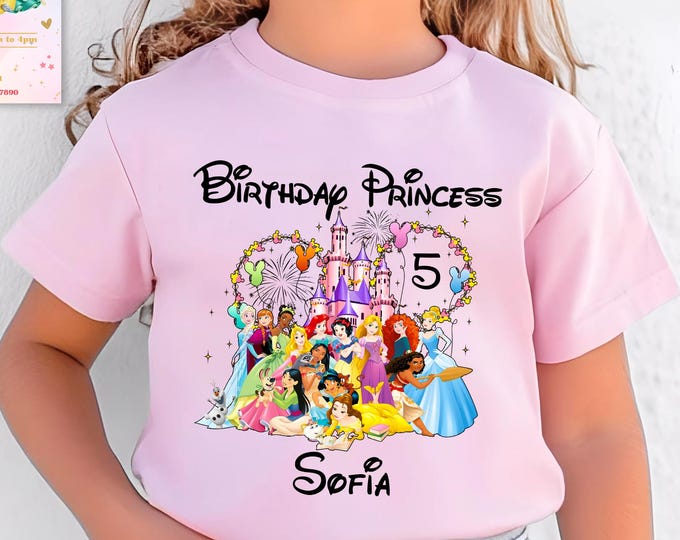 Disney Princesses Birthday Shirt - Etsy