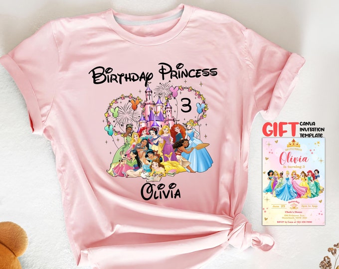 Disney Princesses Birthday Shirt - Etsy