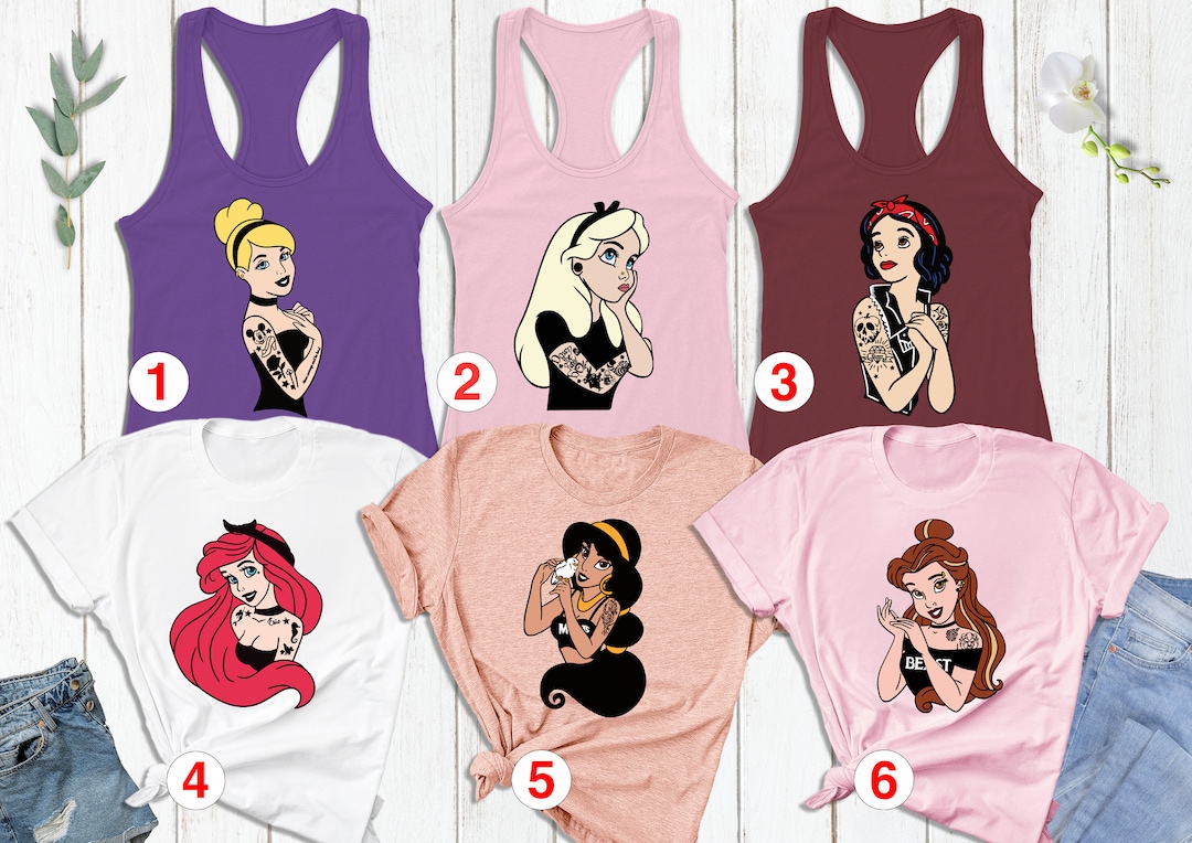 Disney Rocker Princess Shirt,disney Punk Princess Shirt, Tattoo Disney ...