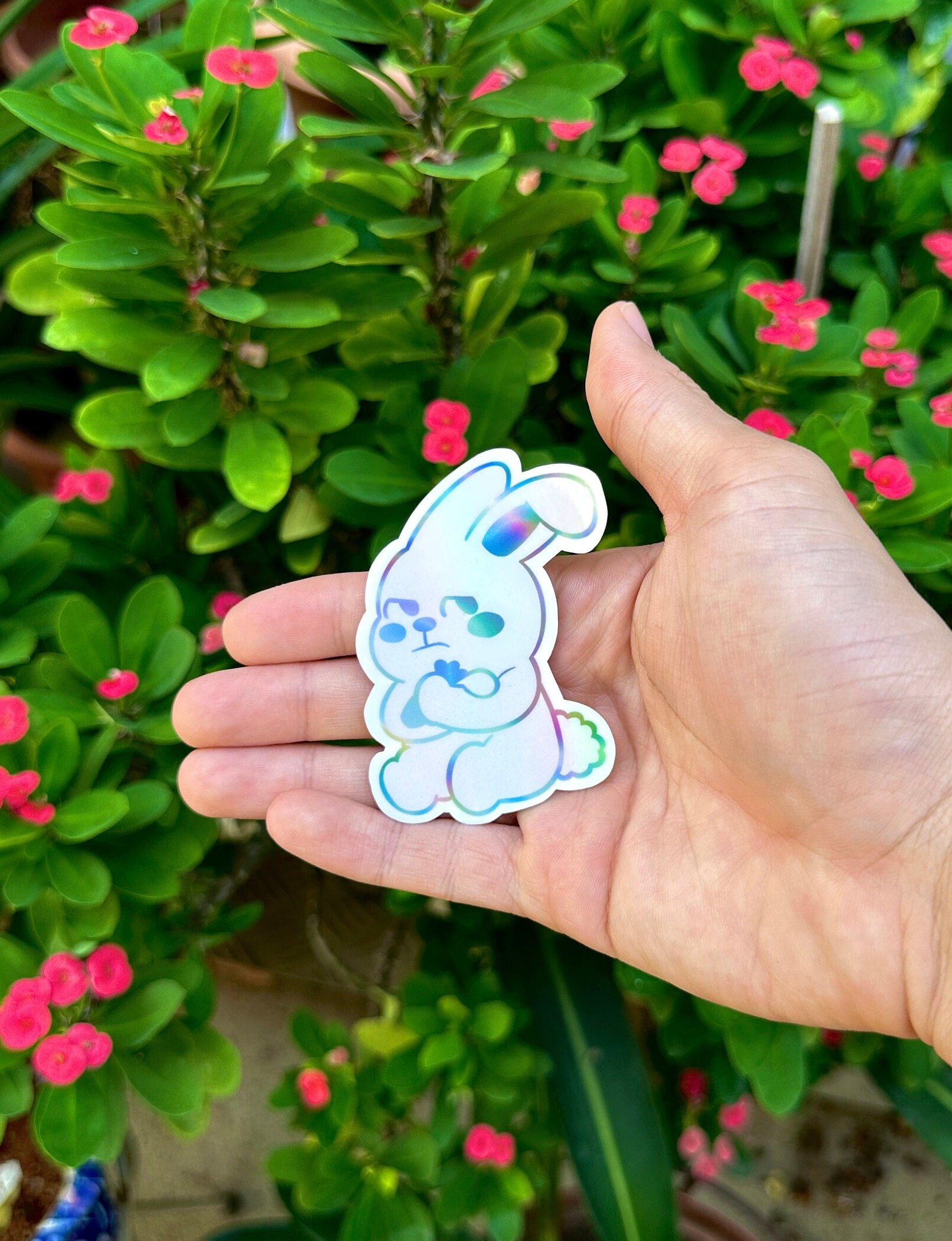 Holographic Bunny Rabbit Sticker / Bunny Rabbit Sticker / Holo Sticker ...
