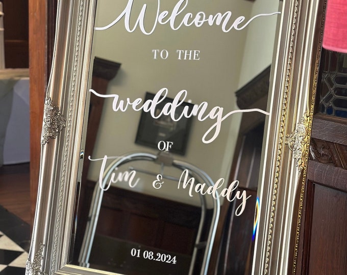 Wedding Welcome Sign Decal - DIY Wedding Entrance Sticker ...