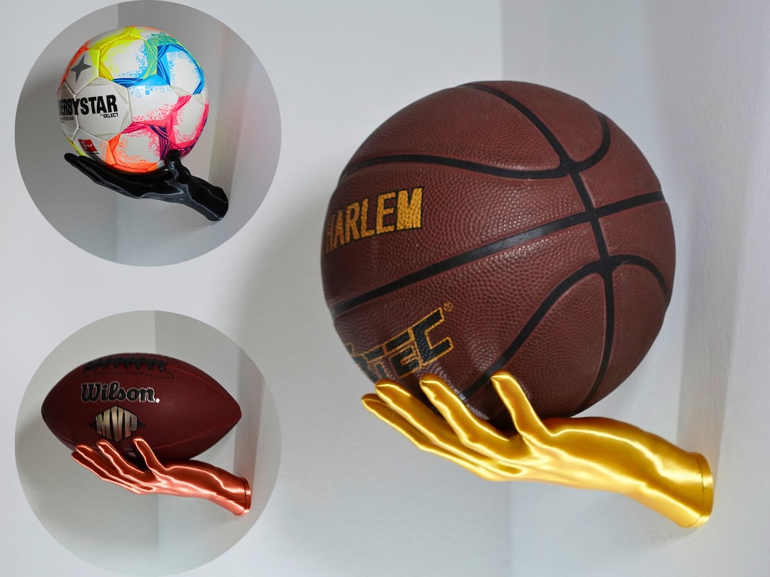 Wandhalterung für Bälle - Hand-Design - Basketball, NFL American ...