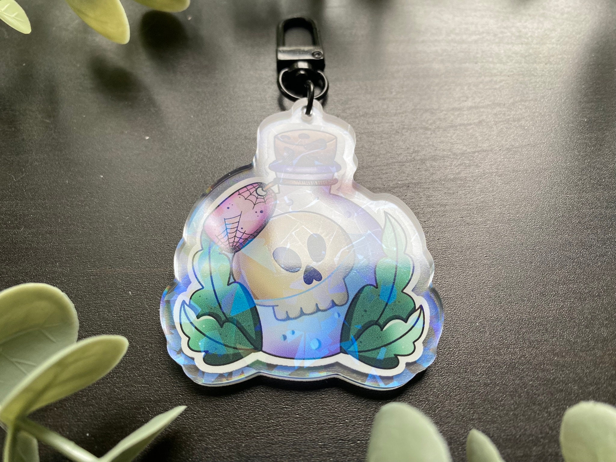 Keychain devil's Tears // Pastelgoth // Witchy // Holographic // Skull ...