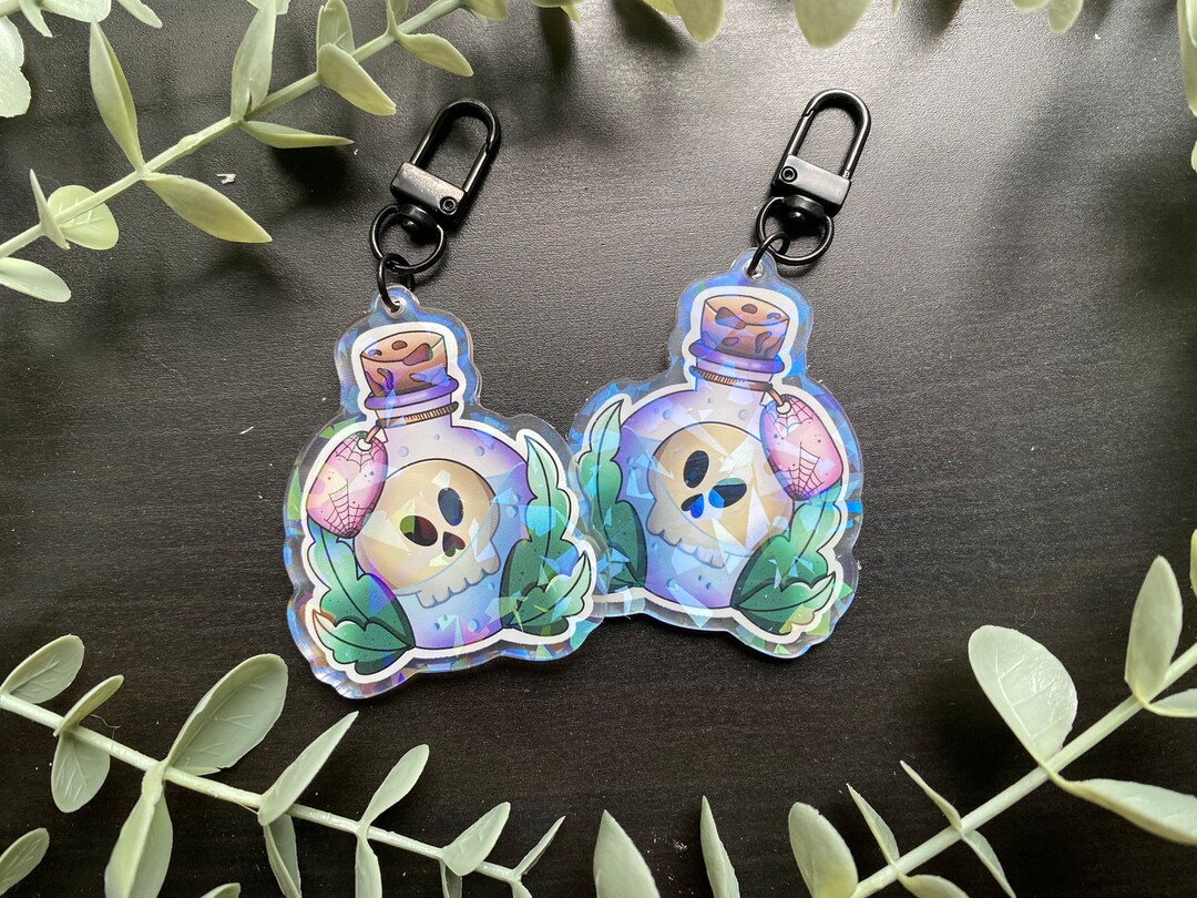 Keychain devil's Tears // Pastelgoth // Witchy // Holographic // Skull ...