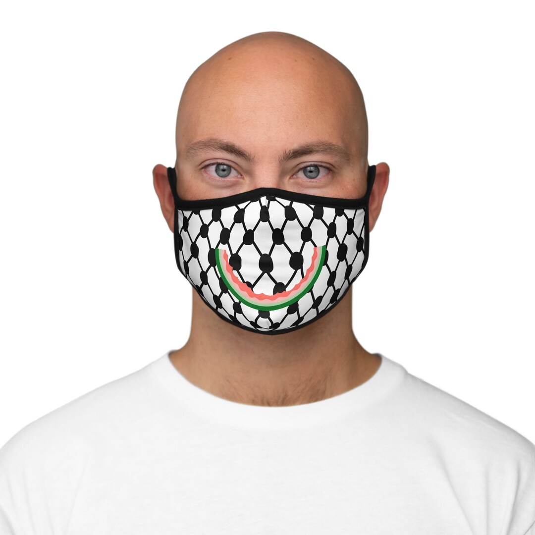 Palestine Watermelon Rind Face Mask With Palestinian Keffiyeh Pattern ...