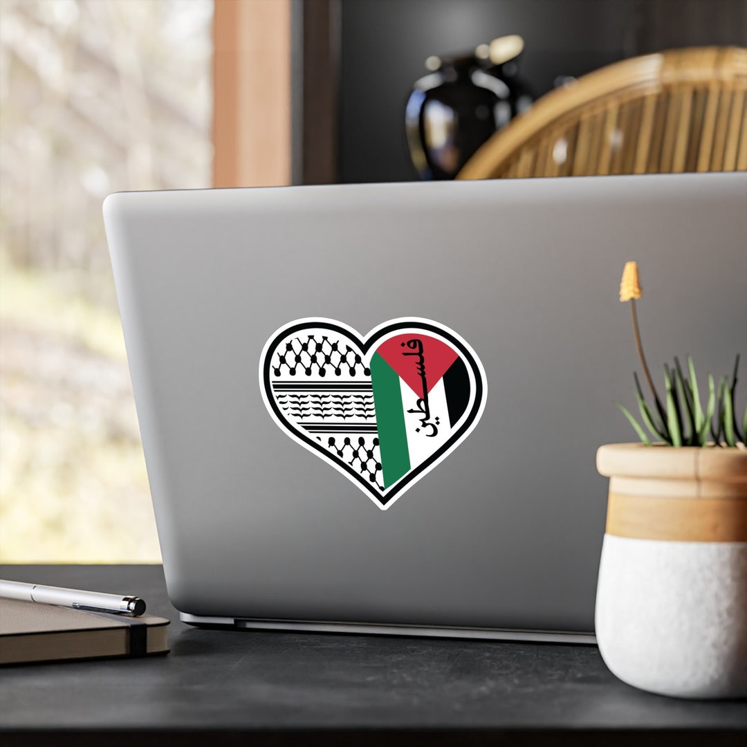 Palestine Heart Sticker: Keffiyeh Flag Vinyl Decal - Etsy