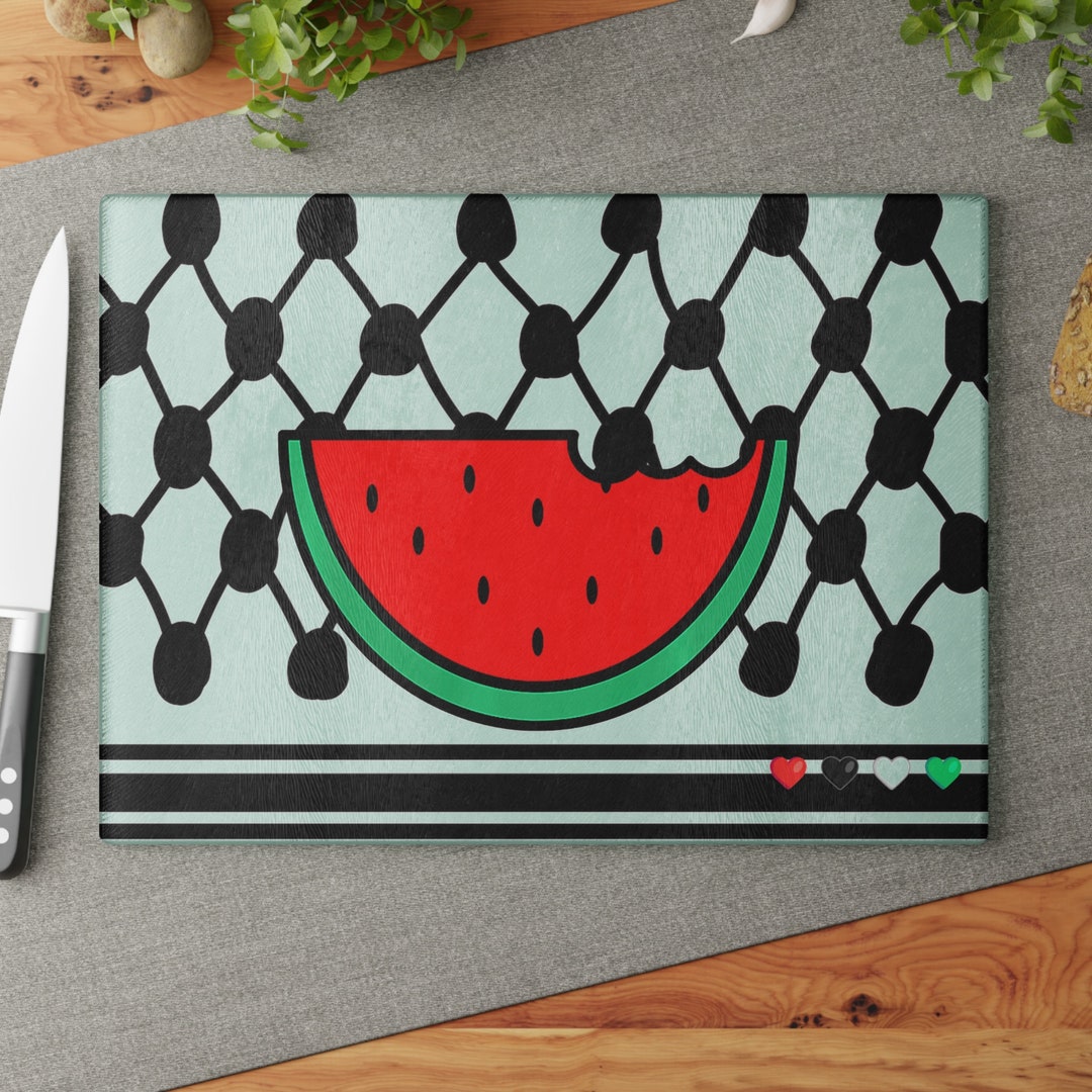 Palestine Watermelon Chopping Board Keffiyeh Glass Charcuterie Cheese ...