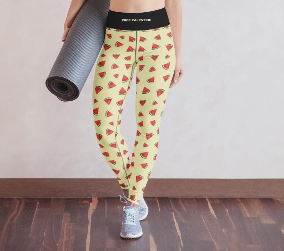 Women’s Watermelon Leggings Palestine Solidarity Clothing With FREE ...