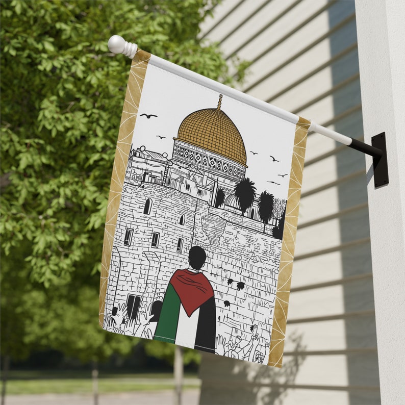 Masjid Al Aqsa Flag: Palestine Banner, Dome of the Rock Lawn Sign - Etsy