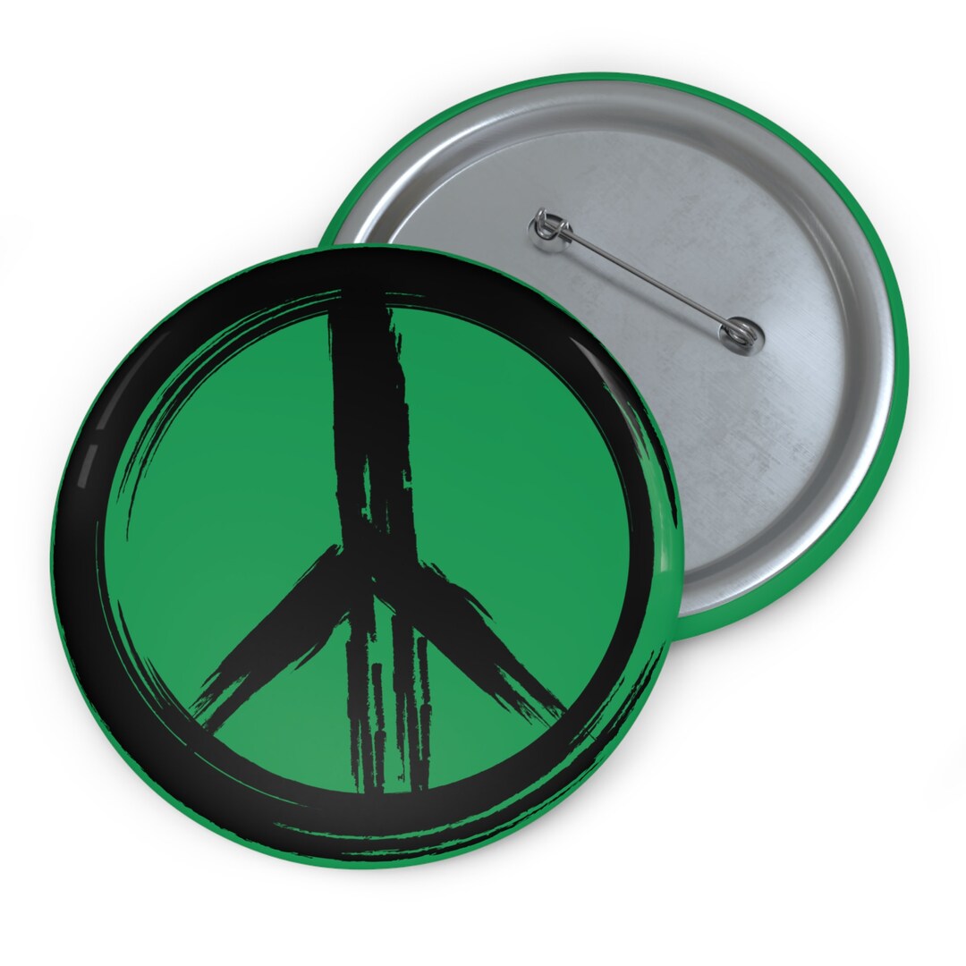 Green Peace Symbol Button Badge - Palestine Solidarity - Etsy