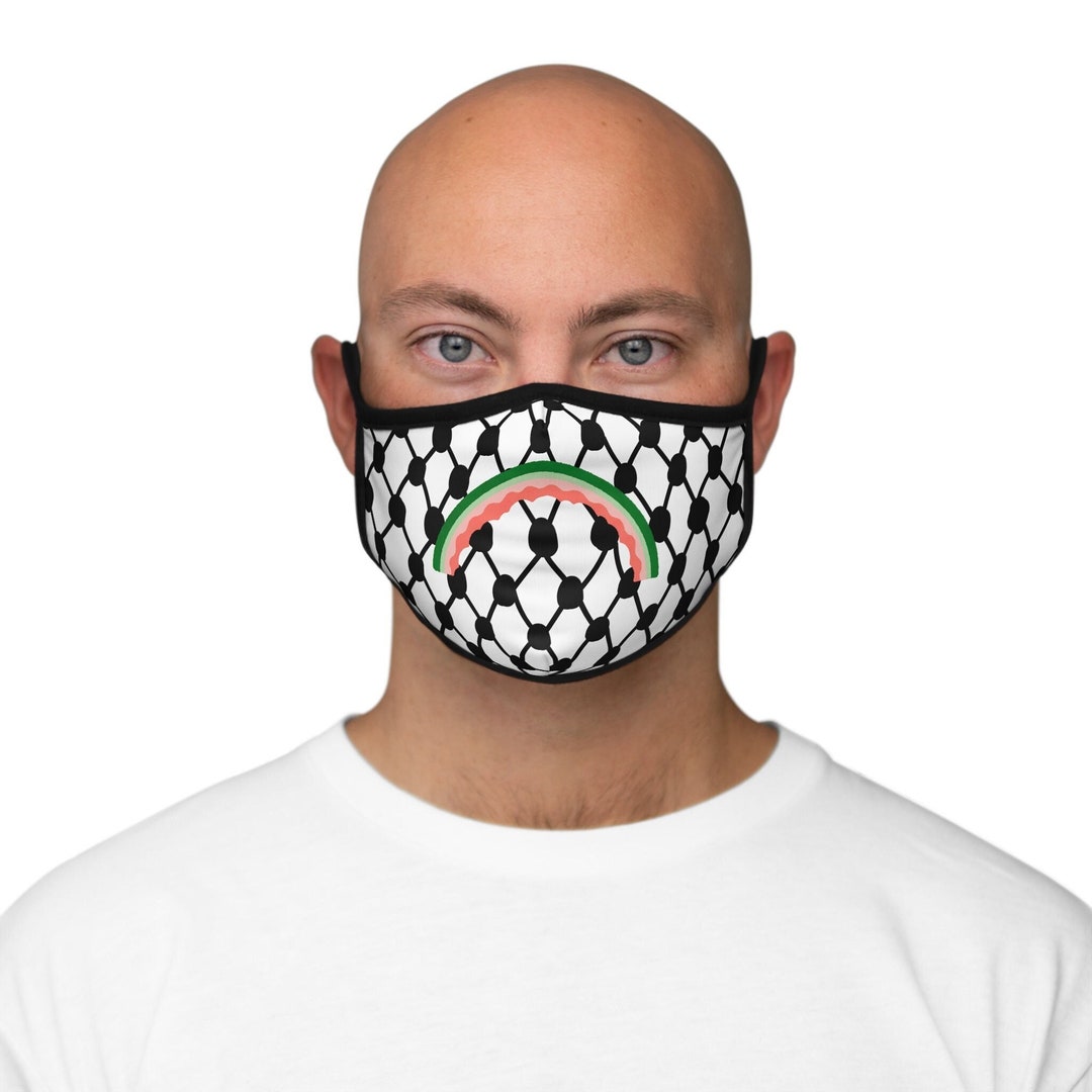 Keffiyeh Face Mask: Watermelon Rind Mustache Design, Gaza Solidarity - Etsy