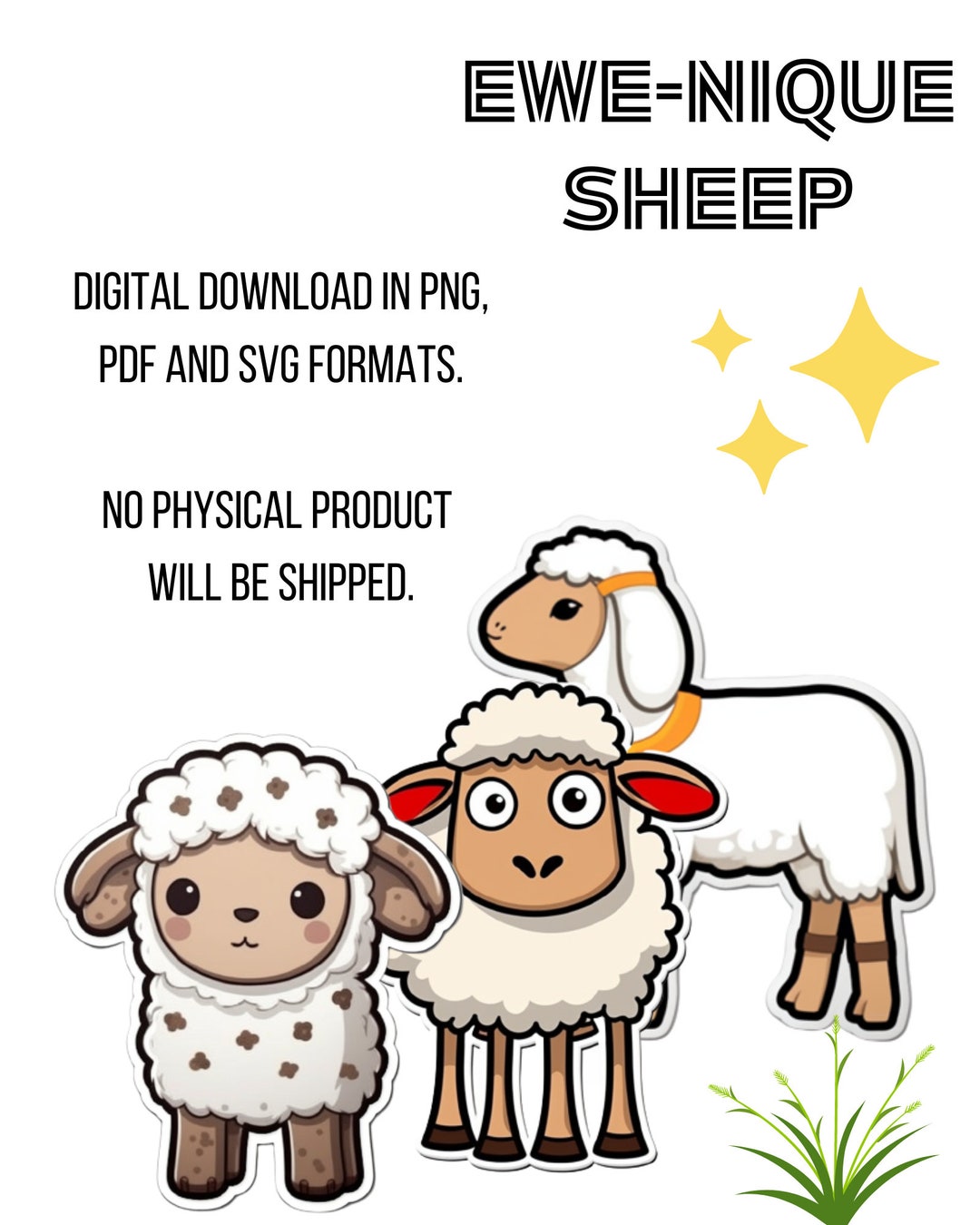 Cute Sheep Digital Download Lamb Clip Art for Kids Clip Art & Image ...