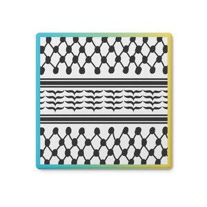 Palestine Gift Keffiyeh-inspired Coaster Black White Set of 4 Soapstone ...