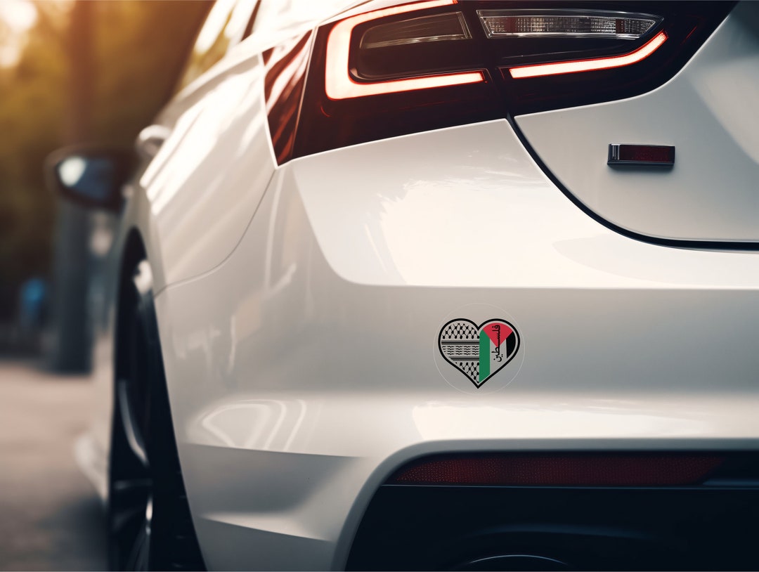 Water-resistant Palestinian Heart Sticker TRANSPARENT Vinyl Indoor ...