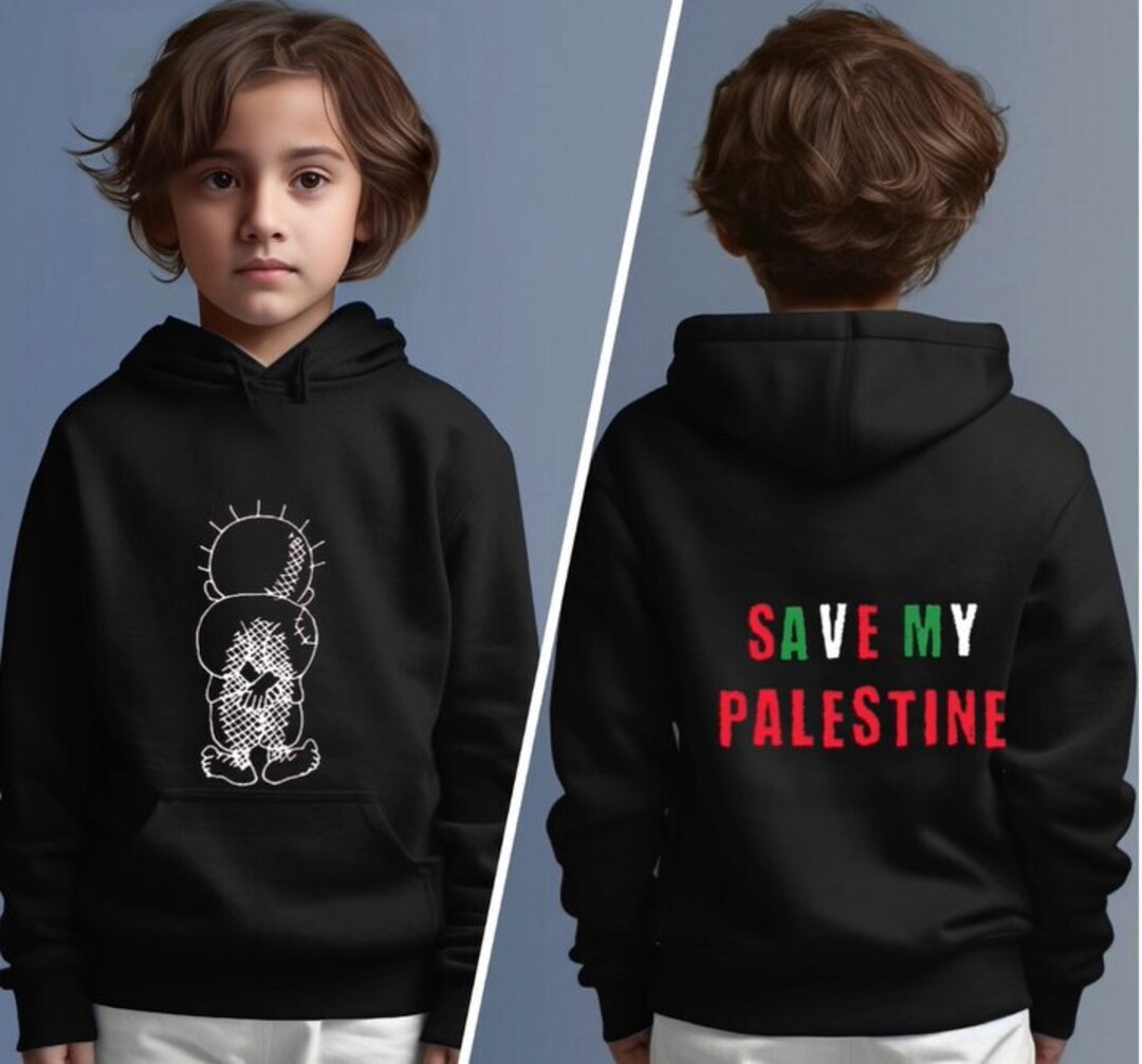 Kids Handala Palestine Hoodie With Save My Palestine" on the Back in ...