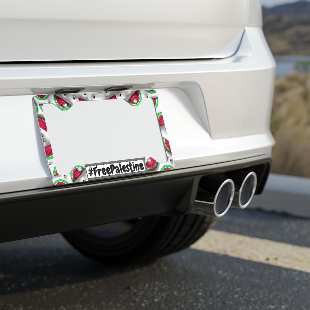 Free Palestine Watermelon License Plate Frame: Solidarity With Gaza - Etsy