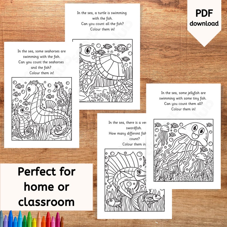 Sea-life Colouring Book for Kids, Dot-to-dot Activities, PDF Digital - Etsy