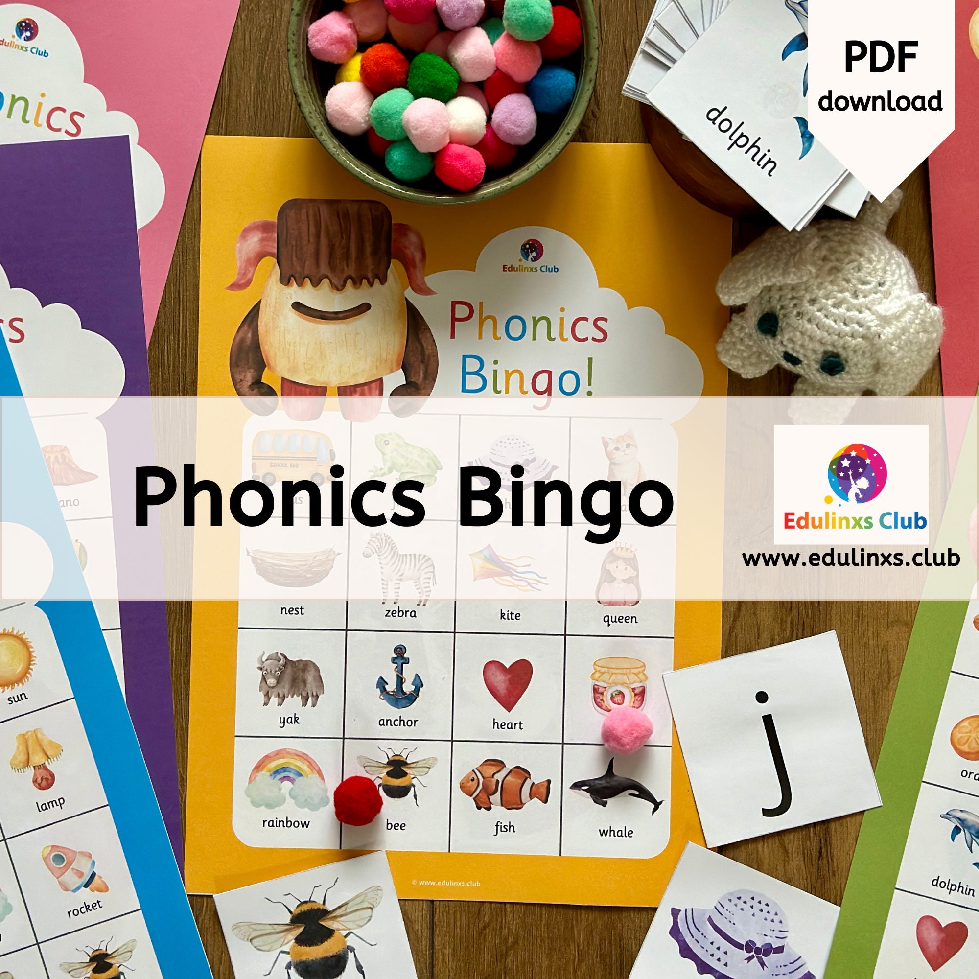 Phonics Bingo, Initial Phoneme Sound Practice, Preschool Literacy Hands ...
