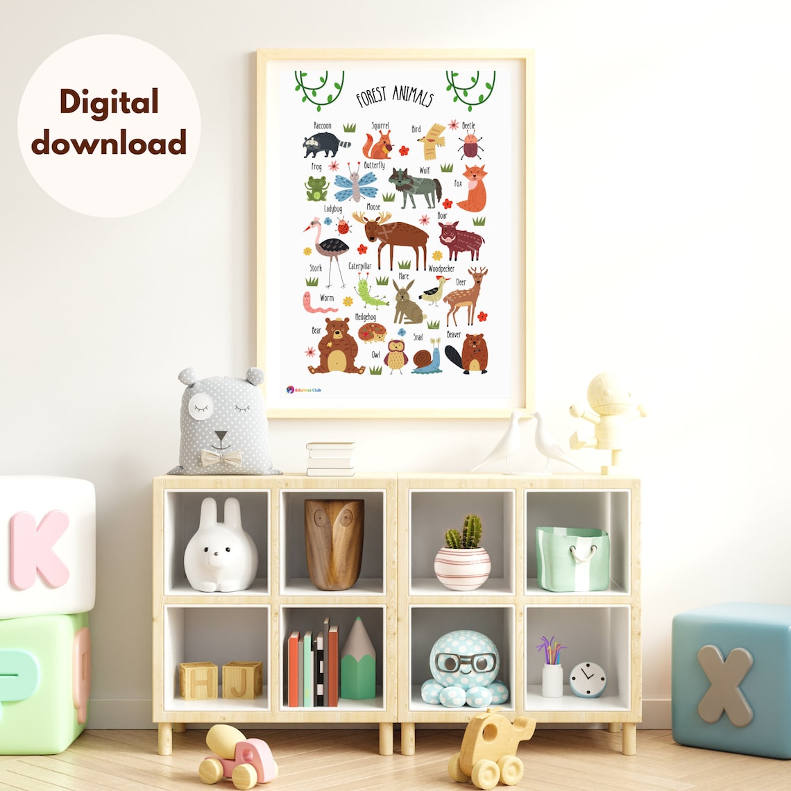 Forest Animal Poster Digital Print Perfect for a Child's Nursery or ...