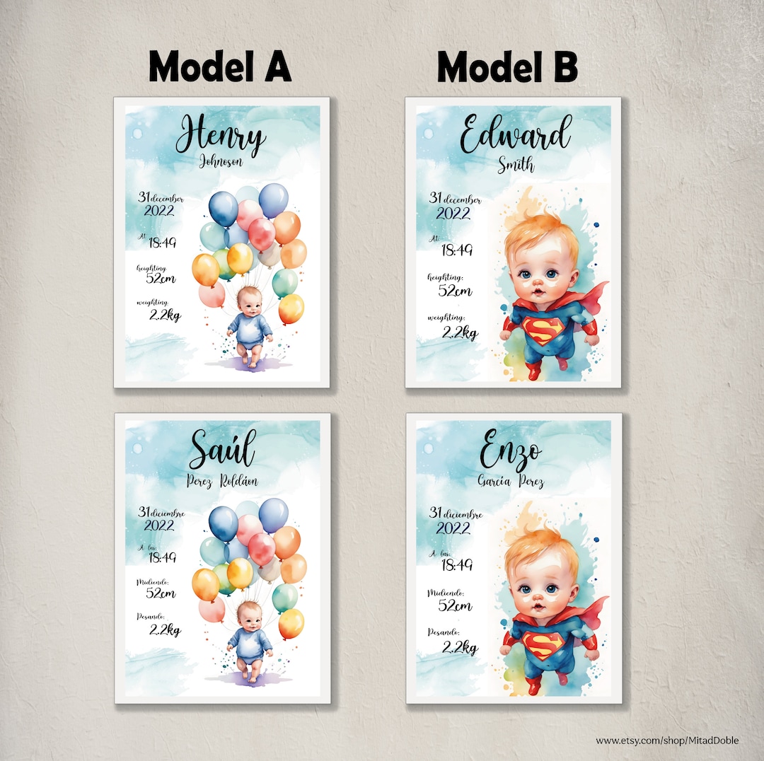 Birth Baby Birth Chart Personalized Gift Birth Memory - Etsy