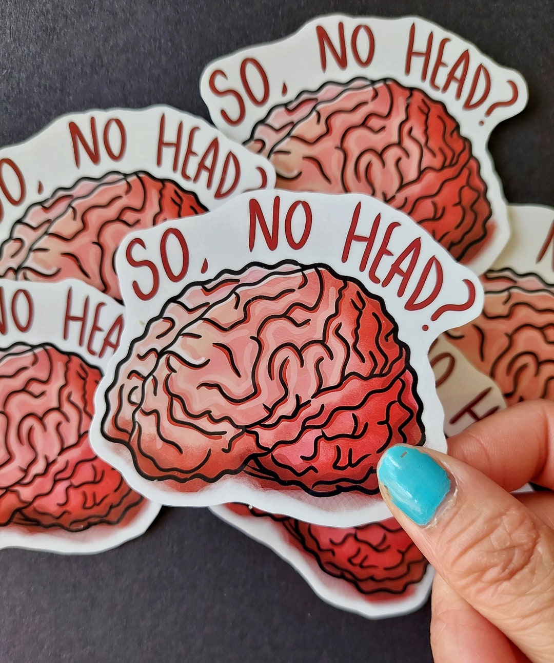 So No Head Brain Vinyl Sticker - Etsy